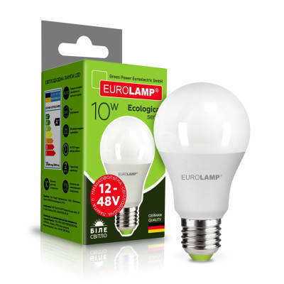 Лампочка Eurolamp LED ECO A60 10W E27 4000K 12-48V (LED-A60-10274(12-48V)) "мира вам" dh (ID ...