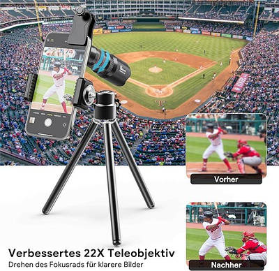 Комплект об'єктивів для камери телефону Selvim 4 в 1, телеоб'єктив 22X ...