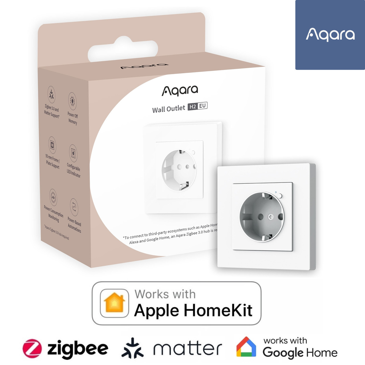 Розумна настінна розетка Aqara Wall Socket H2 EU Global (WP-P01D ...