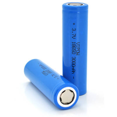 Аккумулятор 18650 Li-Ion ICR18650 FlatTop, 3000mAh, 3.7V, Blue Vipow ...