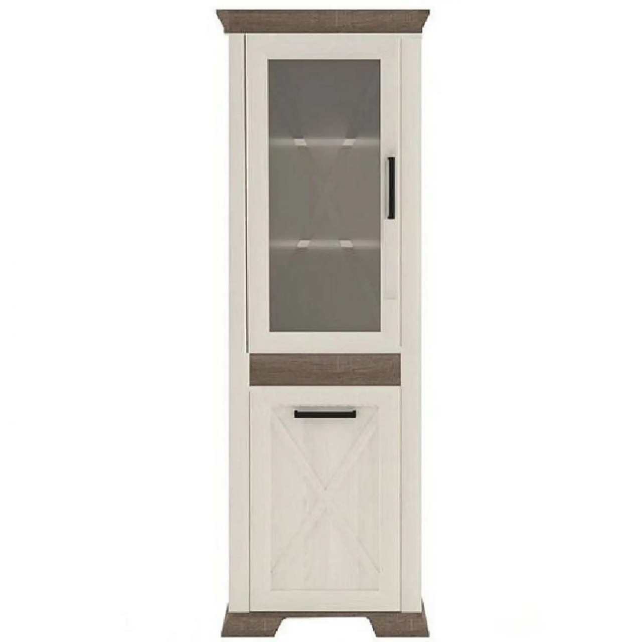 Пенал-вітрина Гербор Марсель REG1D1W Ясен сніжний + Дуб сонома трюфель (GRB-1065), ціна 11100 ...