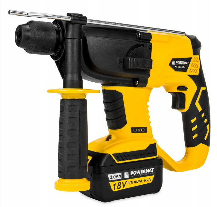 Аккумуляторный инструмент перфоратор 18В, Li-Ion, SDS+, 3,0 Ач Powermat ...