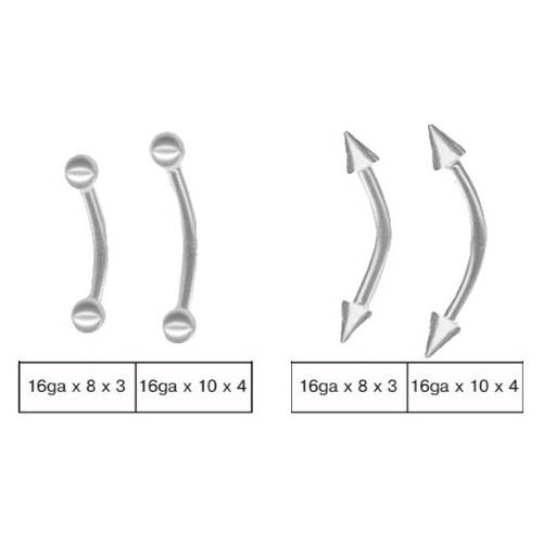 Барбели- штанги для брів (з кульками та піками).Медична сталь 316L. (ID ...