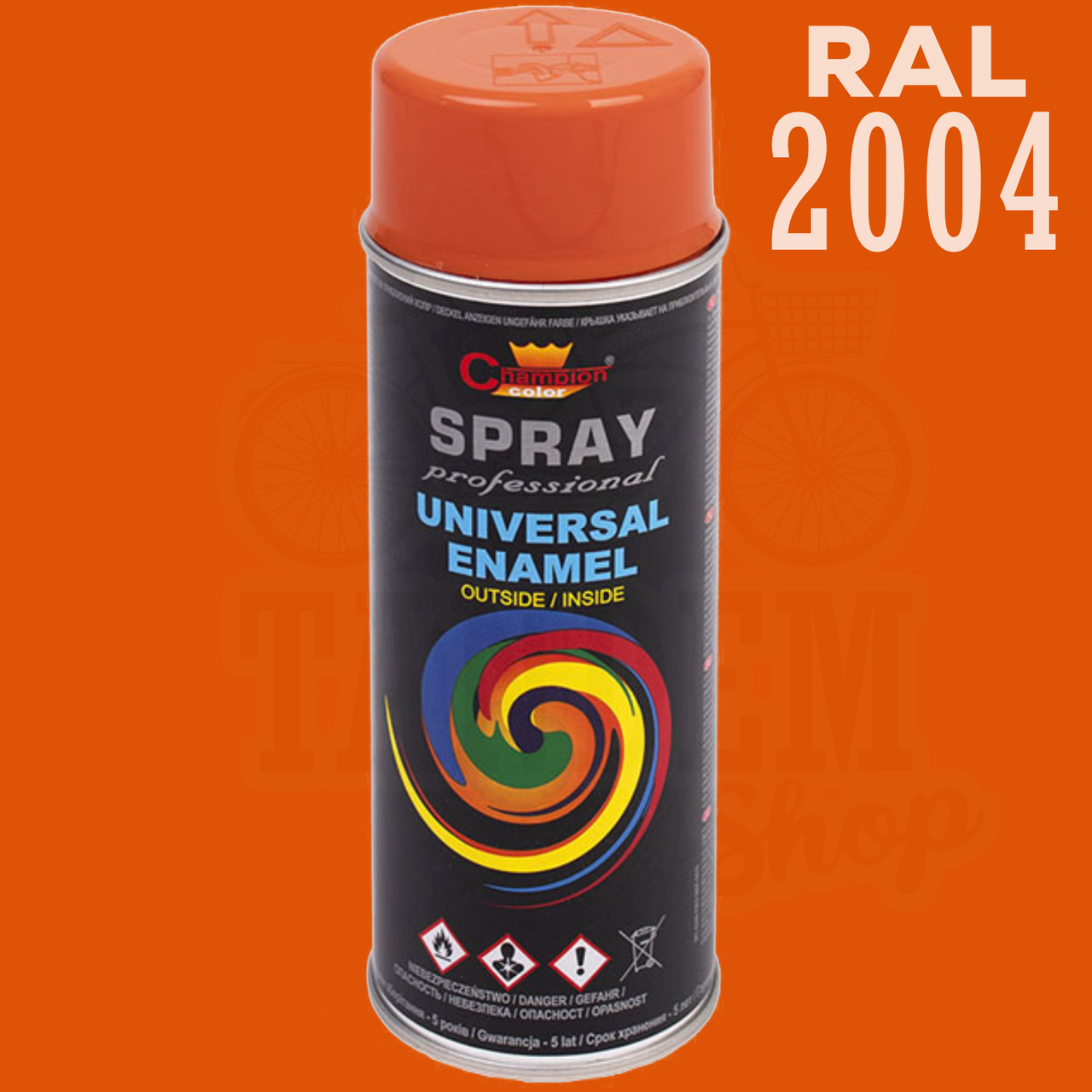 Фарба (емаль) універсальна Champion Professional, 400 мл Аерозоль Помаранчевий (RAL 2004) (ID ...