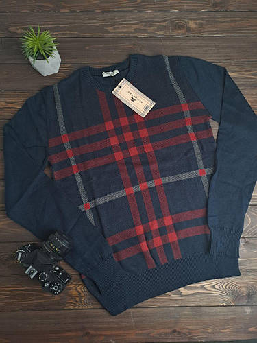 Стильна чоловіча кофта Burberry Dark Blue, якісний чоловічий світшот ...