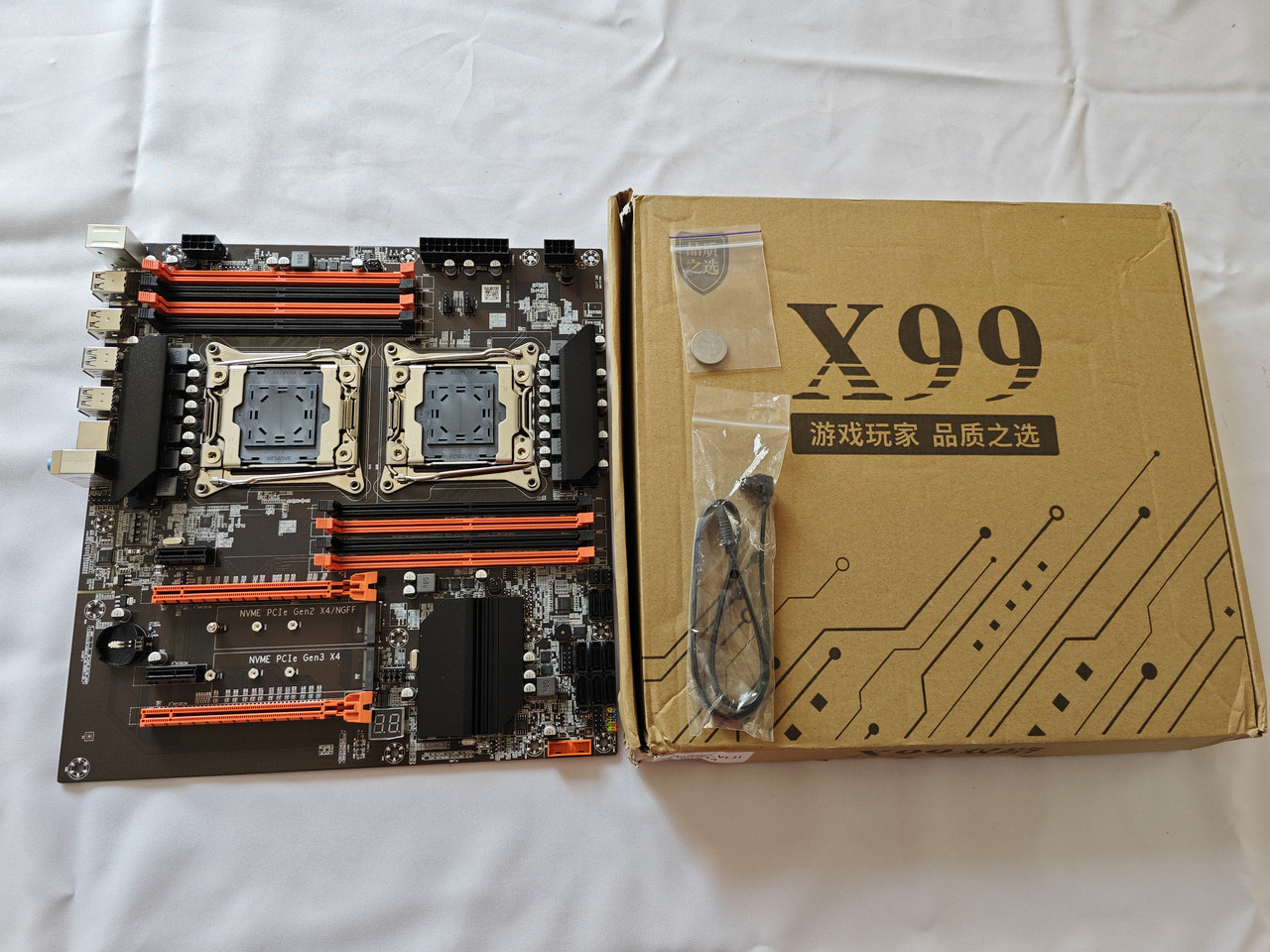 Cерверная материнская плата на 2 процессора Atermiter X99 Dual LGA 2011 ...