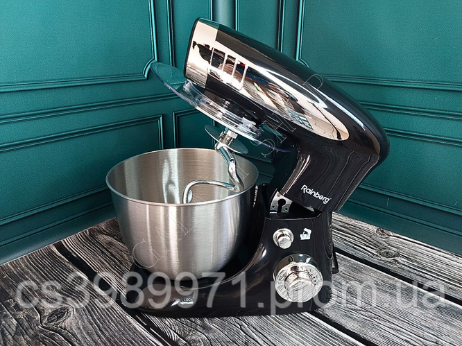Кухонный комбайн Rainberg 3200W Планетарный комбайн тестомес чаша 5л. 3 насадки из нержавеющей ...