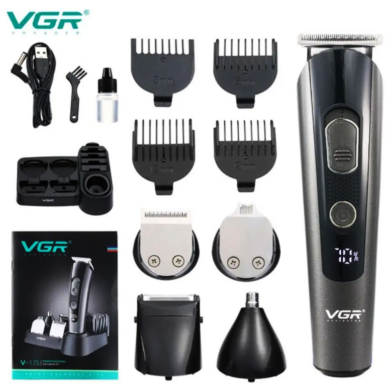 Професійний акумуляторний чоловічий триммер VGR V-175 машинка 5в1 для стрижки волосся Tet (ID ...
