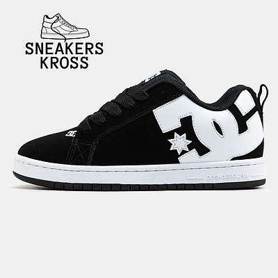 Кроссовки мужские DC Shoes Court Graffik White Black / ДС Шуз белые с ...