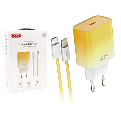 Мережевий зарядний пристрій Hoco N34 2 Type-C прозоро-чорний + кабель ...