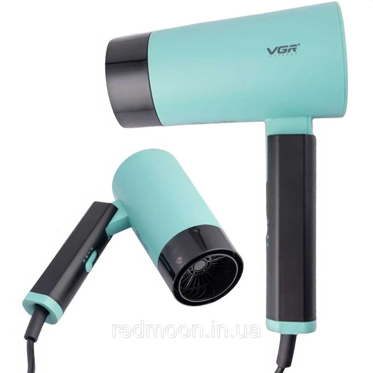 Дорожній потужний фен зі складною ручкою 2000 Вт, VGR V-426 / Фен для укладання волосся / Фен ...