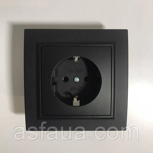 Розетка 1-я с заземлением встраиваемая черная Giselt Milana G8020 (ID#2292209411), цена: 69.96 ...