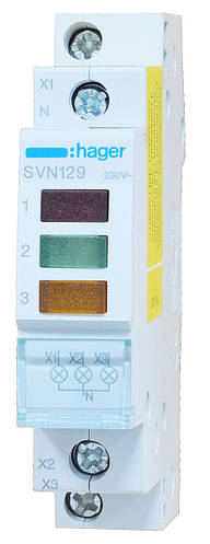 Модульний індикатор на DIN-рейку Hager SVN129 потрійний LED 230В (ID#2294348579), ціна: 459.24 ...