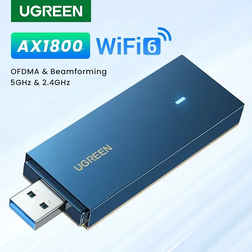 Двухдиапазонный WI-FI USB адаптер UGREEN AX1800 WI-FI 5, 6 сетевой ...