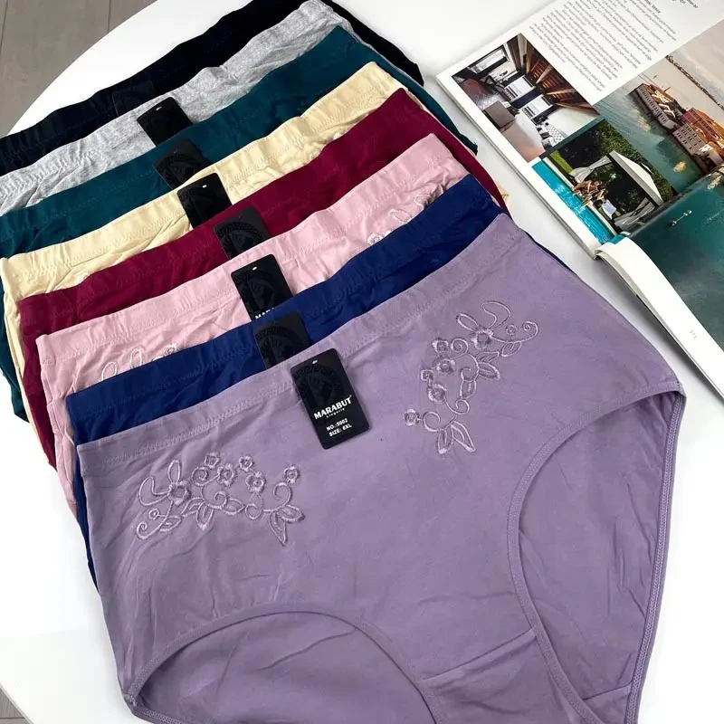 Трусики жіночі бавовняні ANTTIFU стрейчеві великих розмірів середня посадка 5XL (58-60) (ID ...