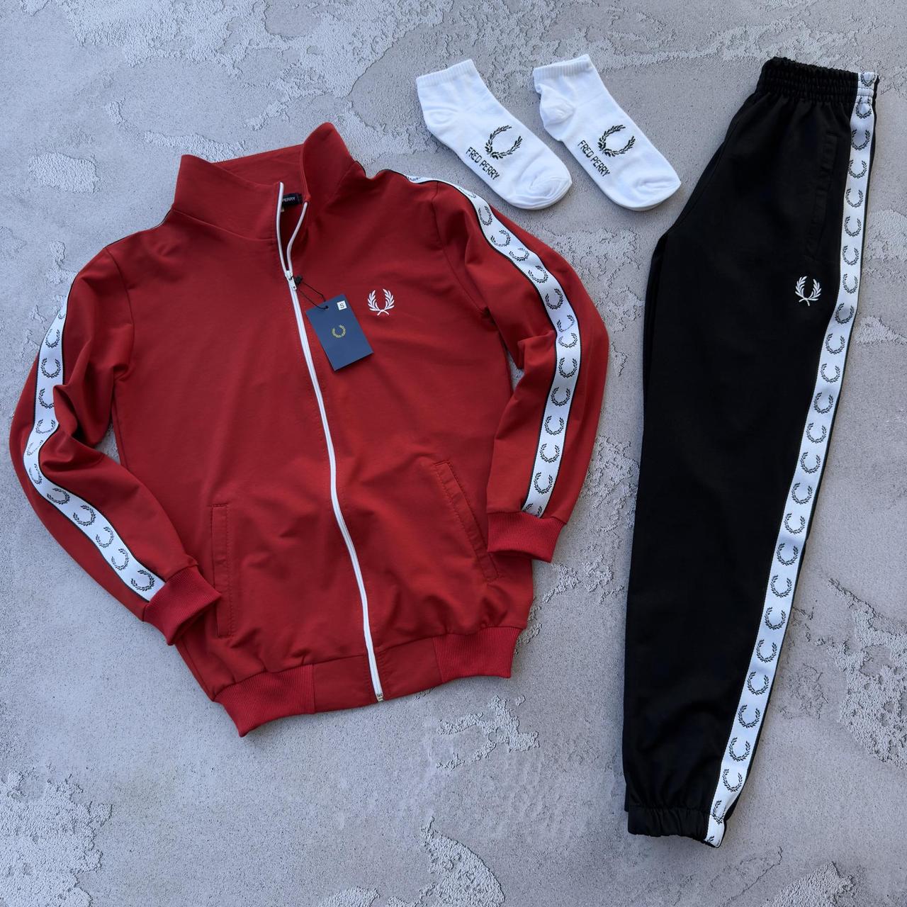 Костюм Фред Пері Чоловічий Спортивний Fred Perry Бордовий Shopy, ціна ...