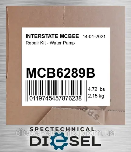 MCB6289B Interstate Mcbee Ремкомплект Repair Kit - Water Pump, ціна ...