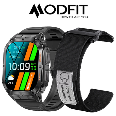 Modfit Navi Compass Black водонепроницаемые смарт часы с компасом со звонком c с металлическим ...