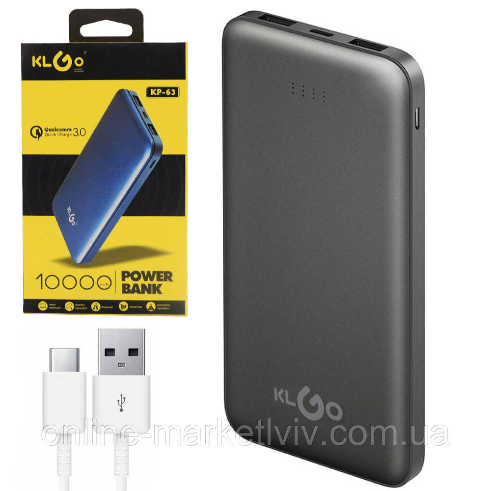 Купити Повербанк 10000mAh, 2хUSB, KP-63 / Зовнішній портативний ...