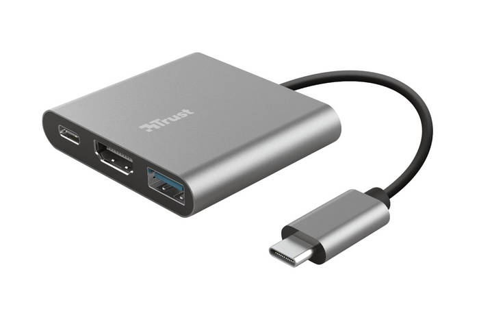 USB-хаб Trust Dalyx 3-in-1 Multiport USB-C Adapter ALUMINIUM (23772 ...