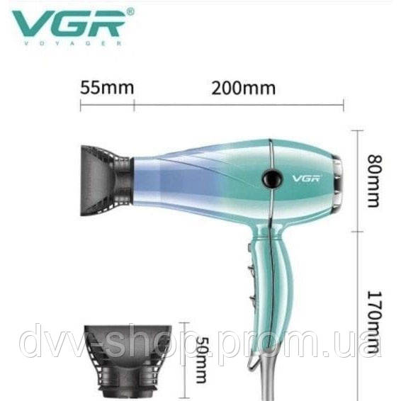 Професійний фен VGR V-452 2400 Вт, Сучасний фен для укладання, Фен для голови ZE-526 з гарантією ...