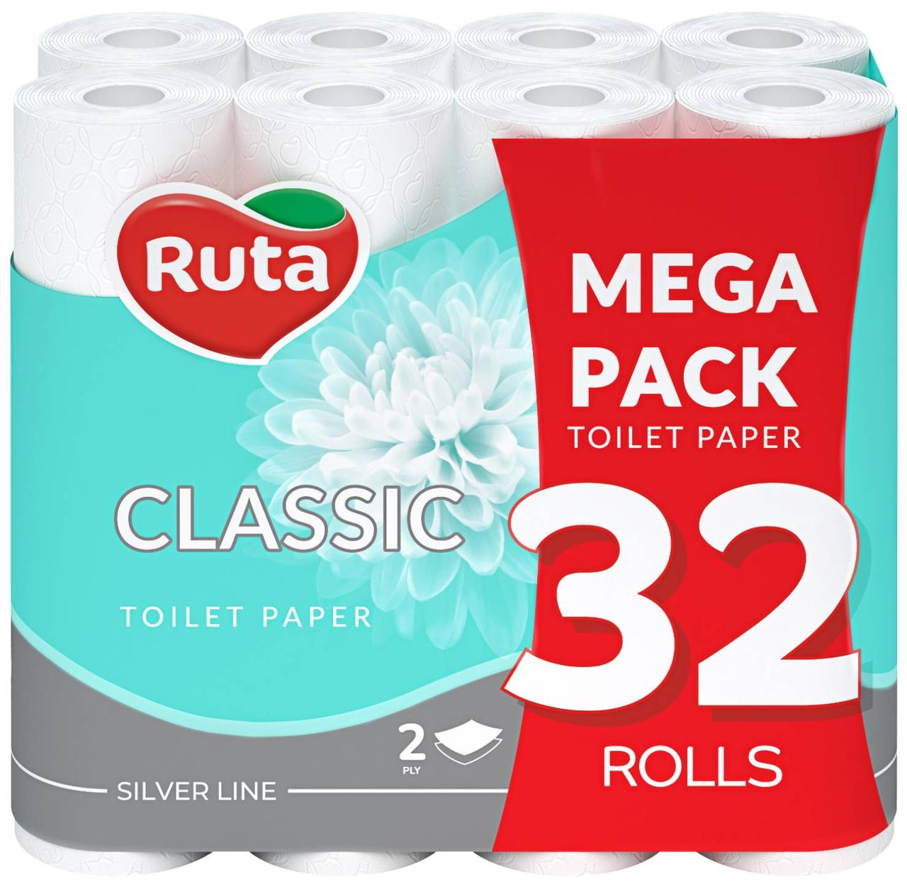 Туалетная бумага Ruta Classic, двухслойная (32шт.) MEGA PACK (ID#676732399), цена: 355 ₴, купить ...