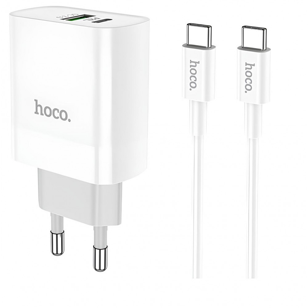 Home Charger 20W PD QC3.0 C to C Cable (1m) Hoco C80A White (ID#2305178890), цена: 280 ₴, купить ...