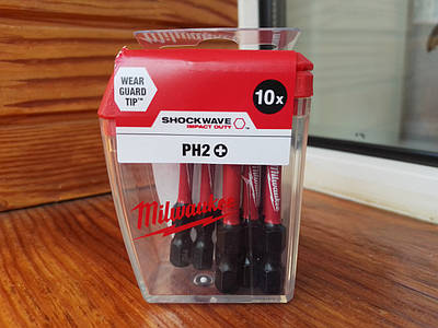 Біта SHOCKWAVE MILWAUKEE, PH2, 50мм 10шт. (4932430855) (ID#2599031141 ...