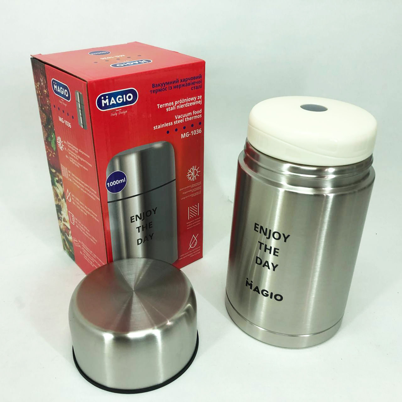 Двойной термос для еды MAGIO MG-1036 1000 мл | Термос для еды на 2 отделения | Термос для JO-346 ...