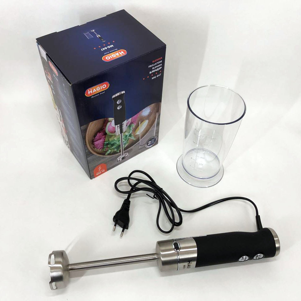 Блендер для дитячого пюре MAGIO MG-647 800 Вт, Блендер кухонний занурювальний з чашею, PS-677 ...