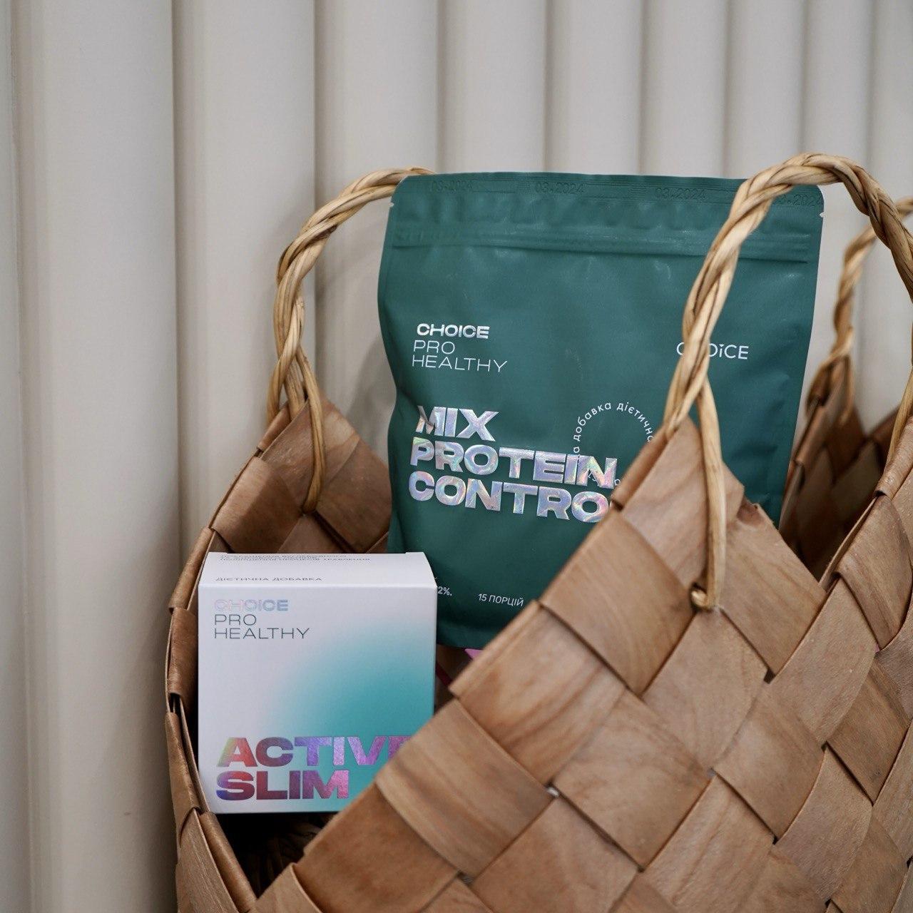 Капсули ACTIVE SLIM та протеїновий коктейль Mix Protein CONTROL для ...