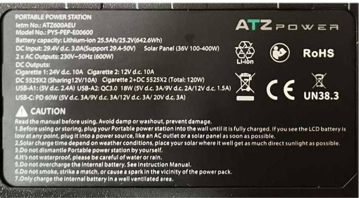 Зарядна Станція: ATZ Power 600W. 642 6Wh. Lithium -ion. (ID#2306957813 ...