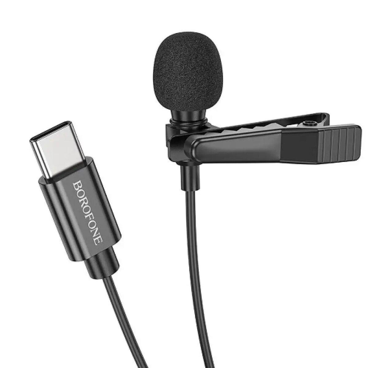 Мікрофон-петличка BOROFONE BFK11 Elegant lavalier microphone Type-C Black GDK (ID#2307040643 ...