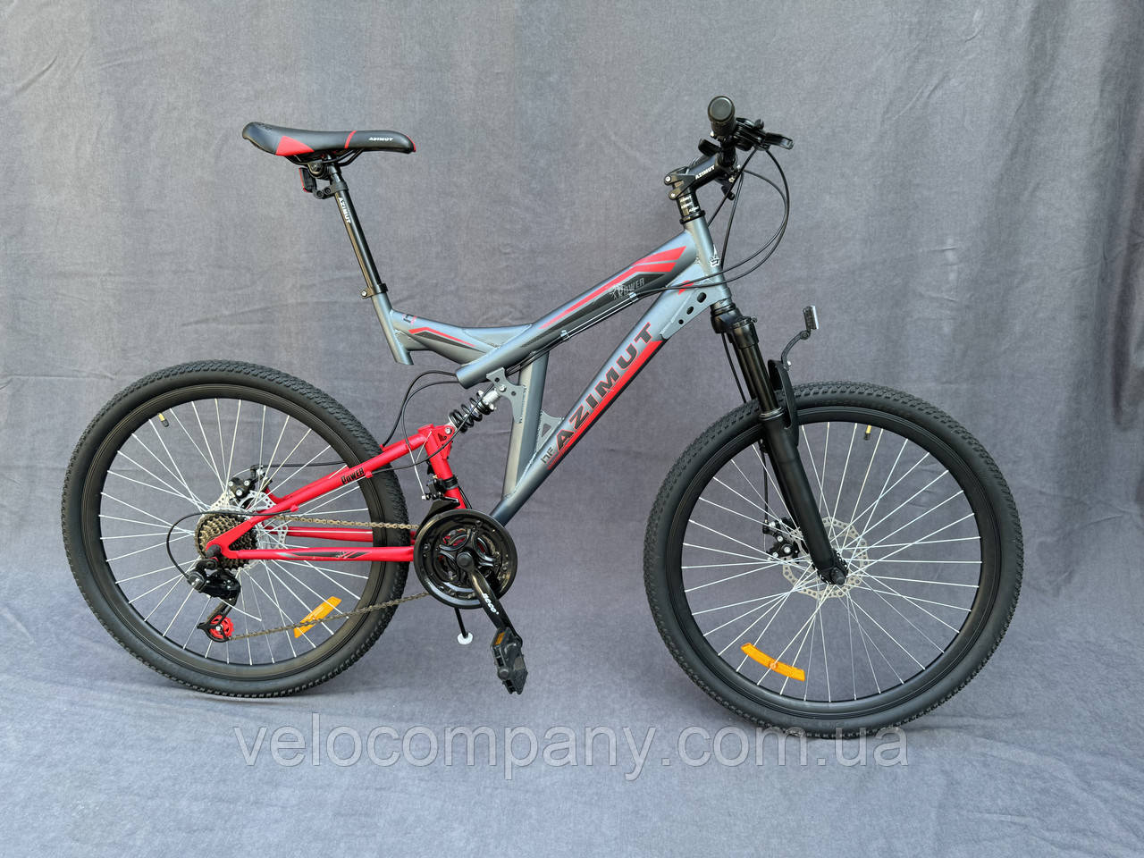Гірський велосипед Azimut Power 26" FR/D рама 19,5 сіро-червоний (ID ...