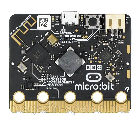 BBC micro: Bit 2 GO - освітній модуль, Cortex M4, акселерометр, Bluetooth, LED 5x5 + аксесуари ...