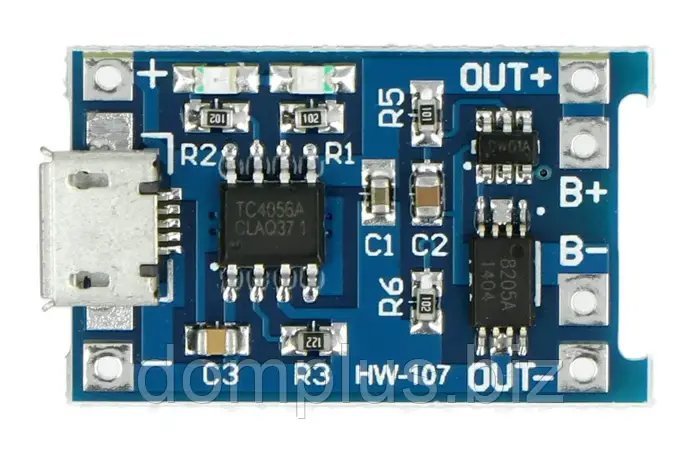 Зарядний пристрій Li-Pol TP4056 одноелементний 1S 3.7 V microUSB із ...