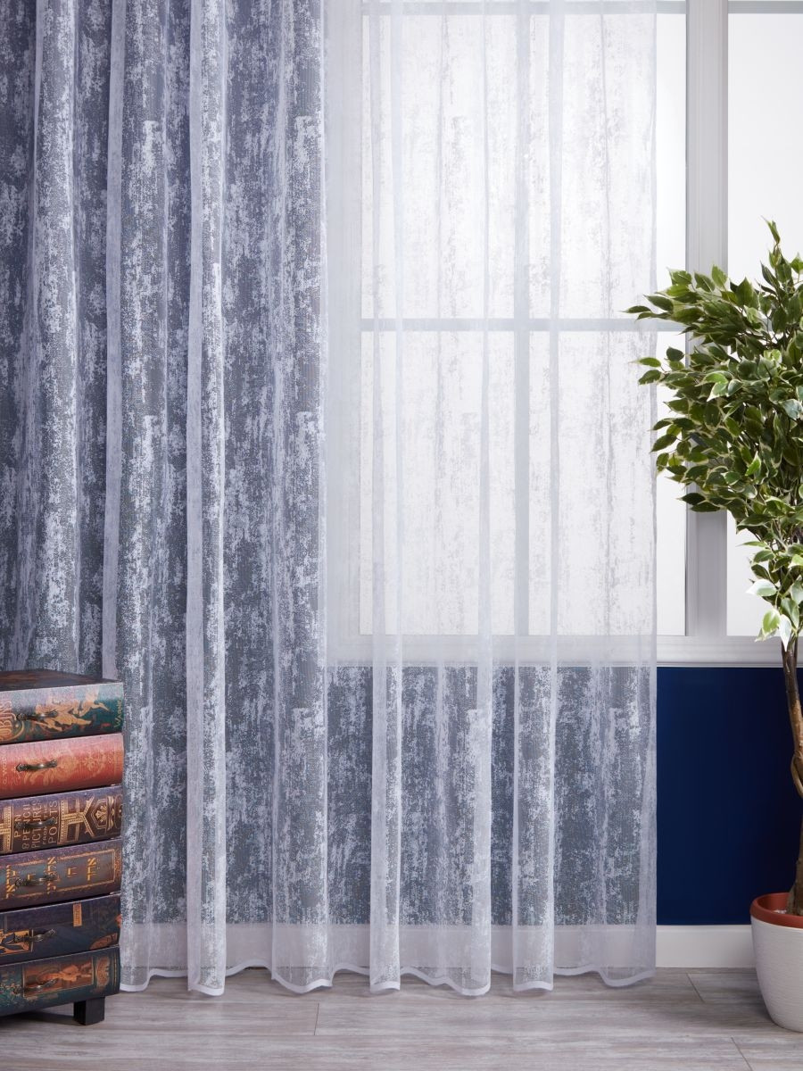 Тюль жаккард білий мармур крупний купити за найкращою ціною в