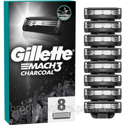 Сменные кассеты Gillette Mach3 Charcoal Древесный уголь 8 шт ...