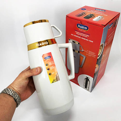 Термос Magio MG-1050W со стеклянной колбой. LW-371 Цвет: белый (ID#2277819405), цена: 474 ...