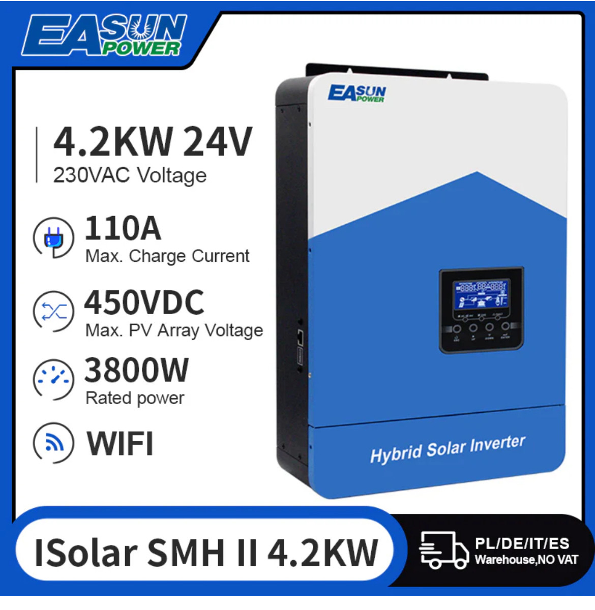 ИБП гибридный инвертор EASun iSolar SPH 4200 W 24V с зарядным ...