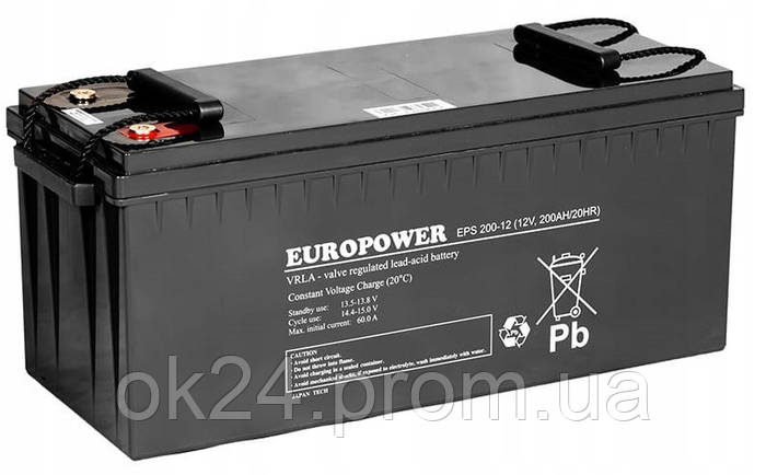 АКУМУЛЯТОР AGM VRLA BATTERY EUROPOWER EPS200-12 12V 200AH EPS 200-12 ...