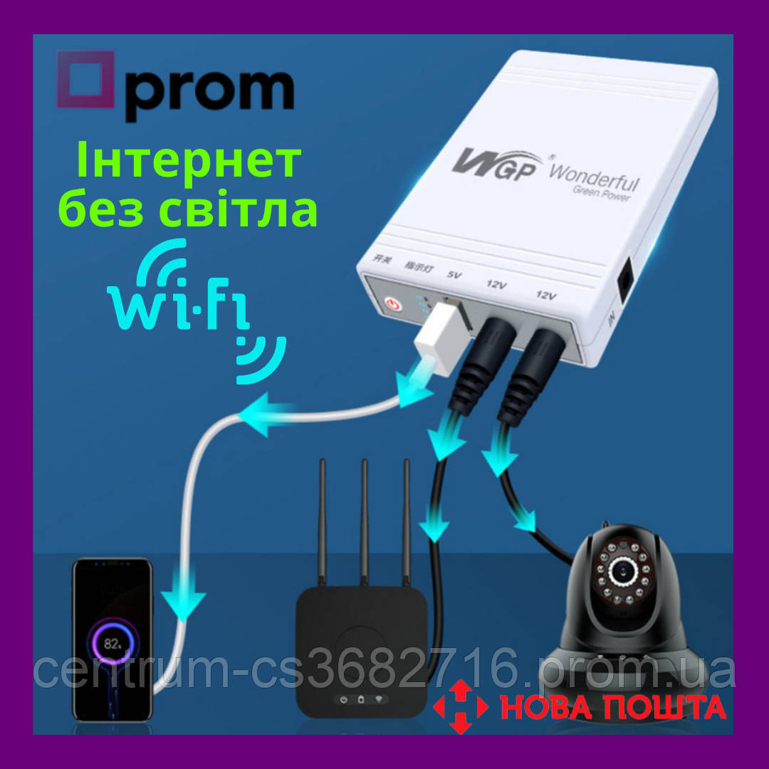 ИБП для роутера wi-fi UPS 10400 mAh 5V 9V 12V бесперебойник при ...