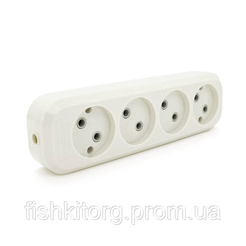 Блок розеток для удлинителя 220V MERLION MBR-4W, 4 гнезда без ...