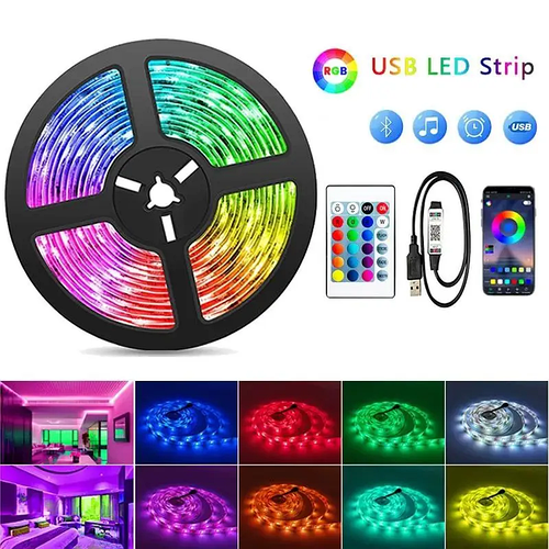 Светодиодная лента 5М USB RGB c пультом, управление с телефона (ID ...