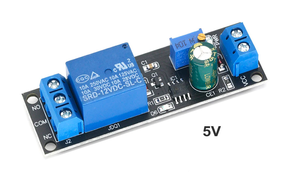 NE555 модуль задержки включения питания реле 5В (220В) 10А 0-12 секунд ...