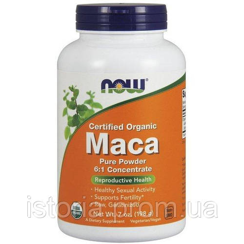 Мака NOW Foods Maca Pure Powder Certified Organic 198 g 73 servings IS ...