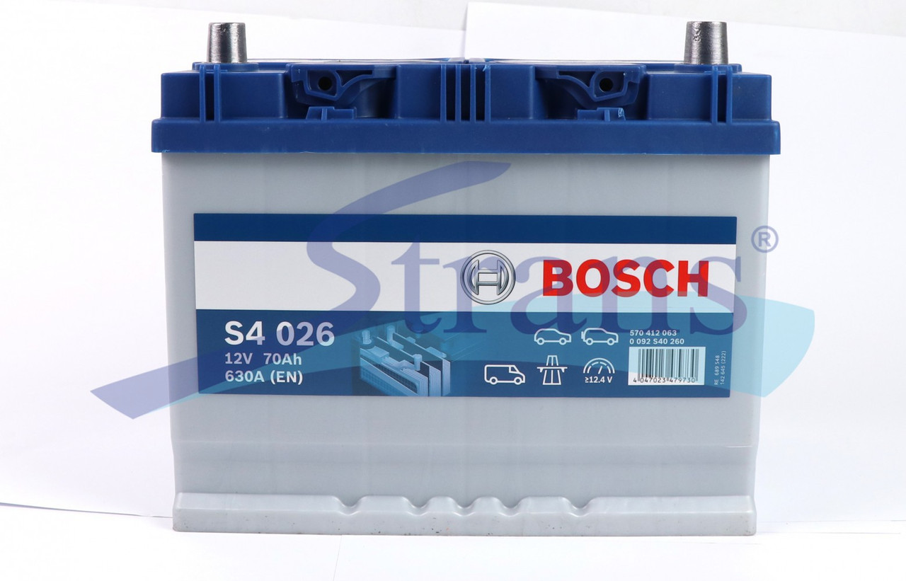 Акумулятор 12V 70Ah 630A S4 R+ 260*173*225Mm 0.092.S40.260, цена: 3900 ₴, купить на Prom.ua