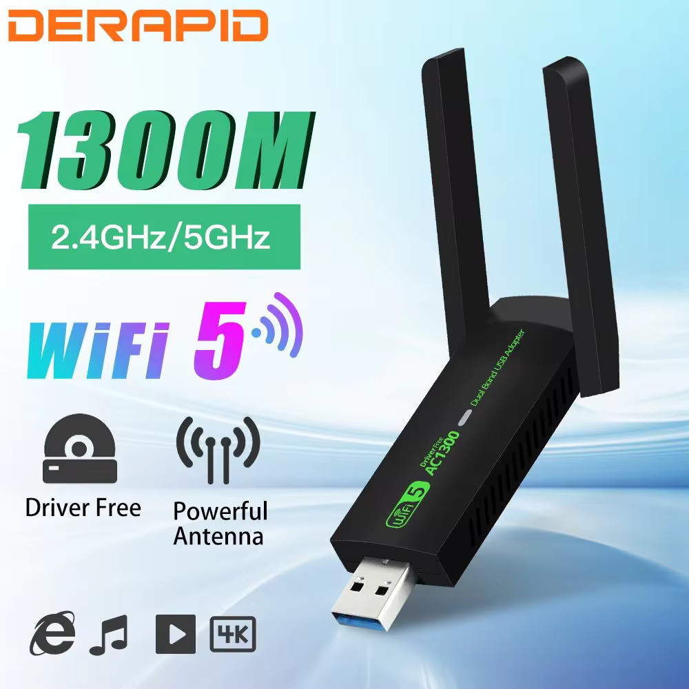 Двухдиапазонный адаптер RTL8812 WiFi-5 AC1300 USB3.0/2.0 2.4GHz+5.8GHz ...