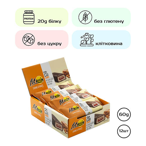 FitWin - 12х60g (Caramel Peanuts) (ID#2318219215), ціна: 684 ₴, купити на Prom.ua