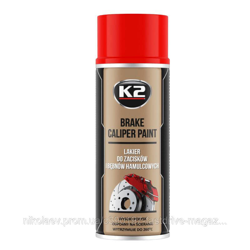 Краска высокотемпературная для суппортов K2 Brake Caliper Paint Red ...
